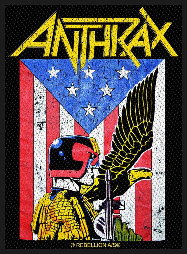 Anthrax - Judge Dredd Woven Sew On Patch 8cm x 10cm - The Blacklight Zone