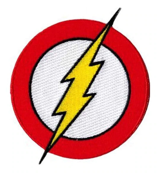 The Flash - Classic Lightning Bolt Logo - Iron On Embroidered Patch 3. ...