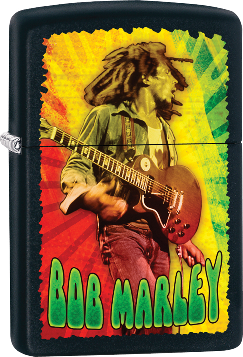 Bob Marley - Concert Black Matte Zippo Lighter - The Blacklight Zone