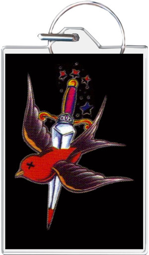 Bird & Dagger Keychain - The Blacklight Zone