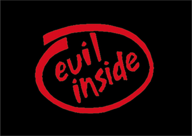 Evil Inside - Sticker - 4 1/2" x 3" - The Blacklight Zone
