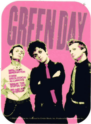 Green Day - Pink - Mini Sticker - 2" X 2 3/4" - The Blacklight Zone