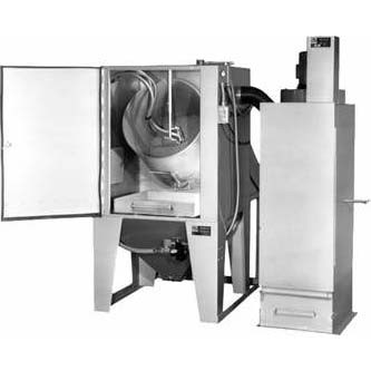 TRINCO™ TUMBLE BLASTER SANDBLASTING CABINET, 24" x 24" BARREL, 150 LB ...