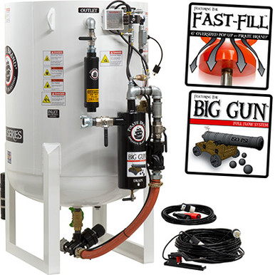 BLAST POT, STATIONARY, 20.0 CU FT, SINGLE OUTLET, PRESSURE HOLD SYSTEM ...