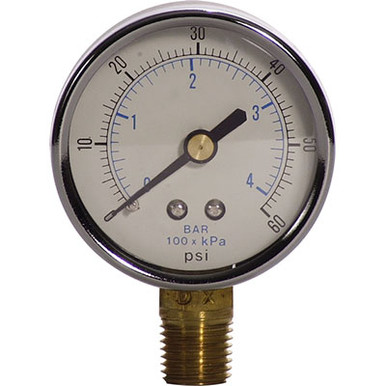 BULLARD EDP30/EDP50, FREE AIR PUMP MANIFOLD PRESSURE GAUGE, 0-60 PSI ...