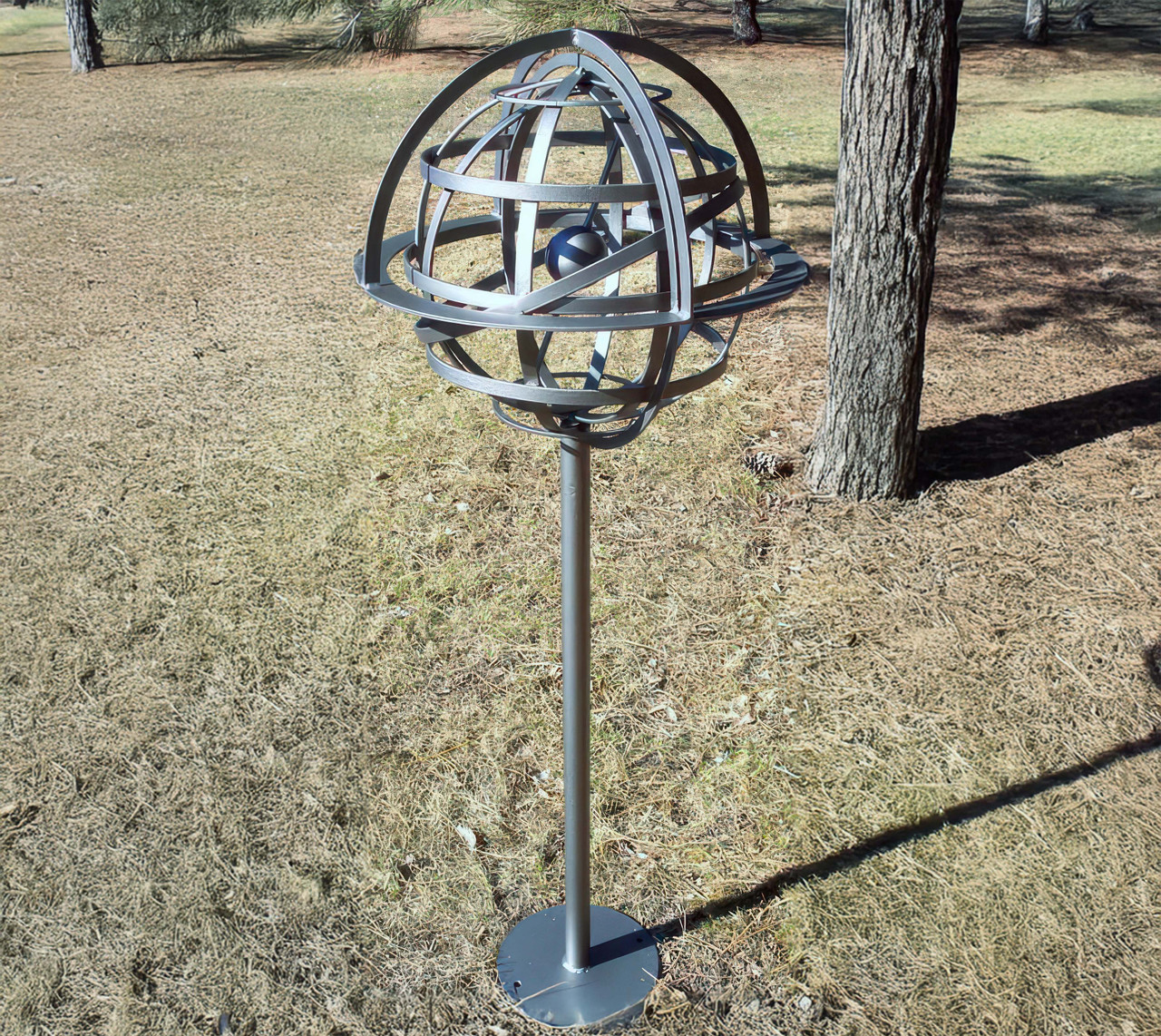 Custom Steel Armillary Sphere Sculpture