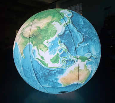 7' LED Illuminated Light Up Inflatable Globe - Enhanced World Satellite ...
