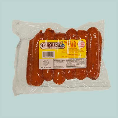 Arnold's Smoked Hot Beef Sausage 16oz ( Pork Free) - Arnold's Meats