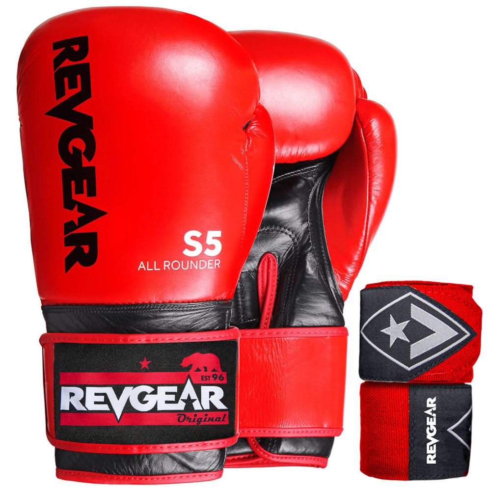 Revgear S5 Boxing Bundle - Red | Boxing Gloves + Wraps