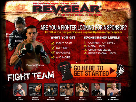 MMA Fighter Sponsorships, Become a Sponsored MMA Fighter - Revgear