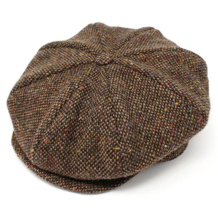 Hanna Hats Irish Eight Piece Flat Cap Tweed Brown | Keily's