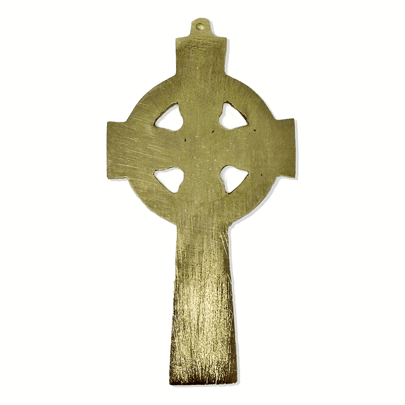 Irish Trinity Celtic Knot Cross Wall Hanging Brass | Keilys.com