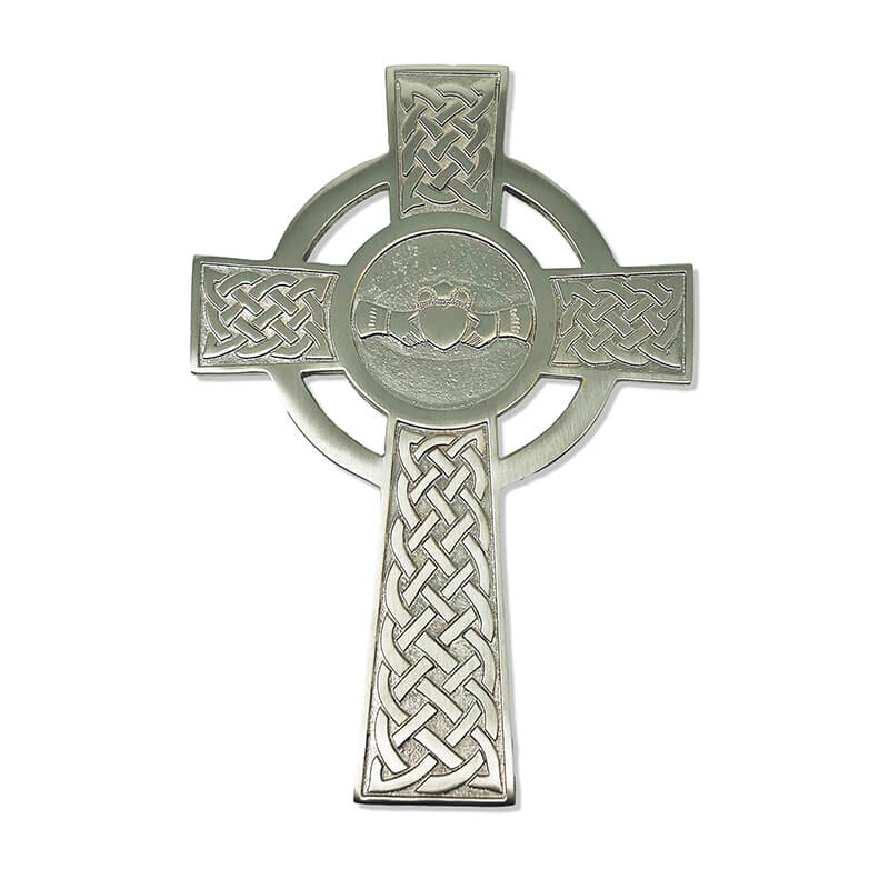 Exclusively Irish Brass Claddagh Cross - Trinity Knot and Claddagh ...