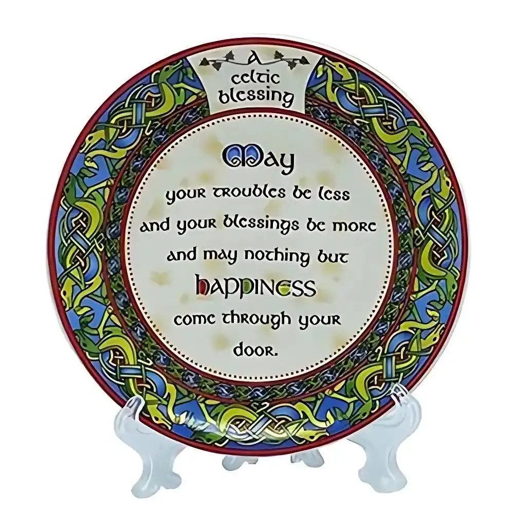 Weave Design Irish Blessing Plate