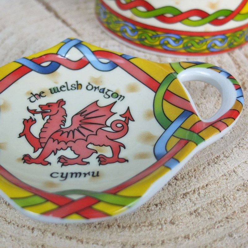 New Bone China Welsh Dragon Tea Bag Holder | Keily's