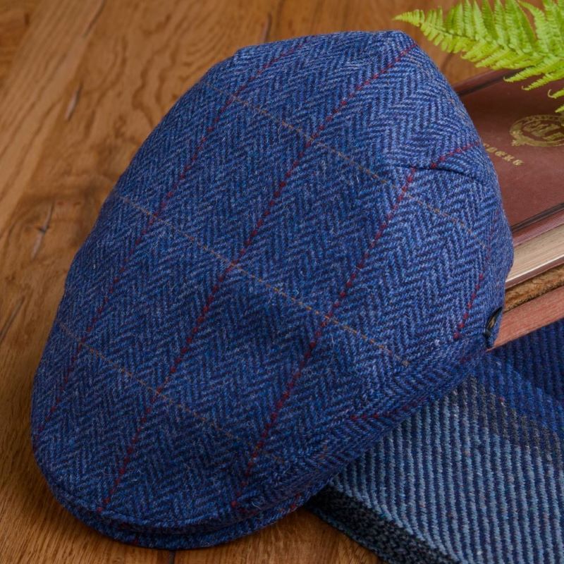 Blue Irish Wool Tweed Flat Cap by Mucros Weavers | Keilys.com