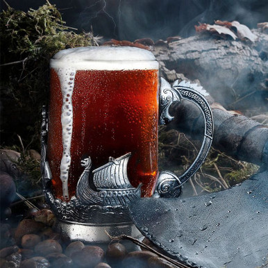 Viking Pewter Glass Beer Tankard | Keilys.com