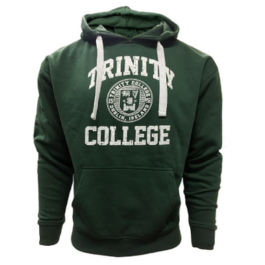 Trinity College Dublin Crest Hoodie Bottle Green & White | Keilys.com