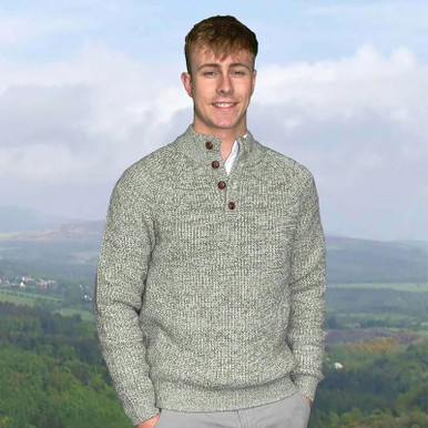 Men's High Collar Irish Fisherman Sweater
