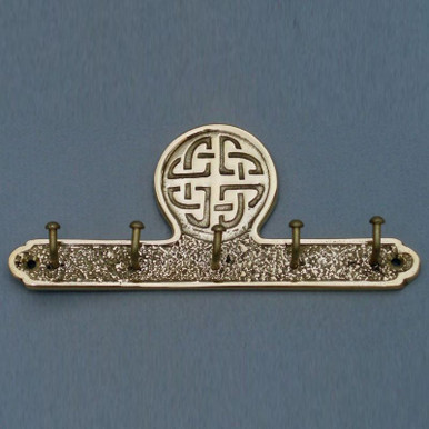 Brass Celtic Design Key Holder With 5 Hooks | Keilys.com