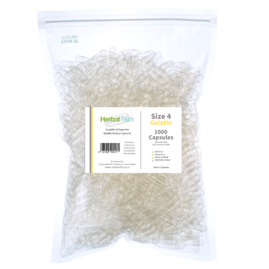 Size '4' Empty Gelatin Capsules - Quantity 1000 - Vita Health Ltd