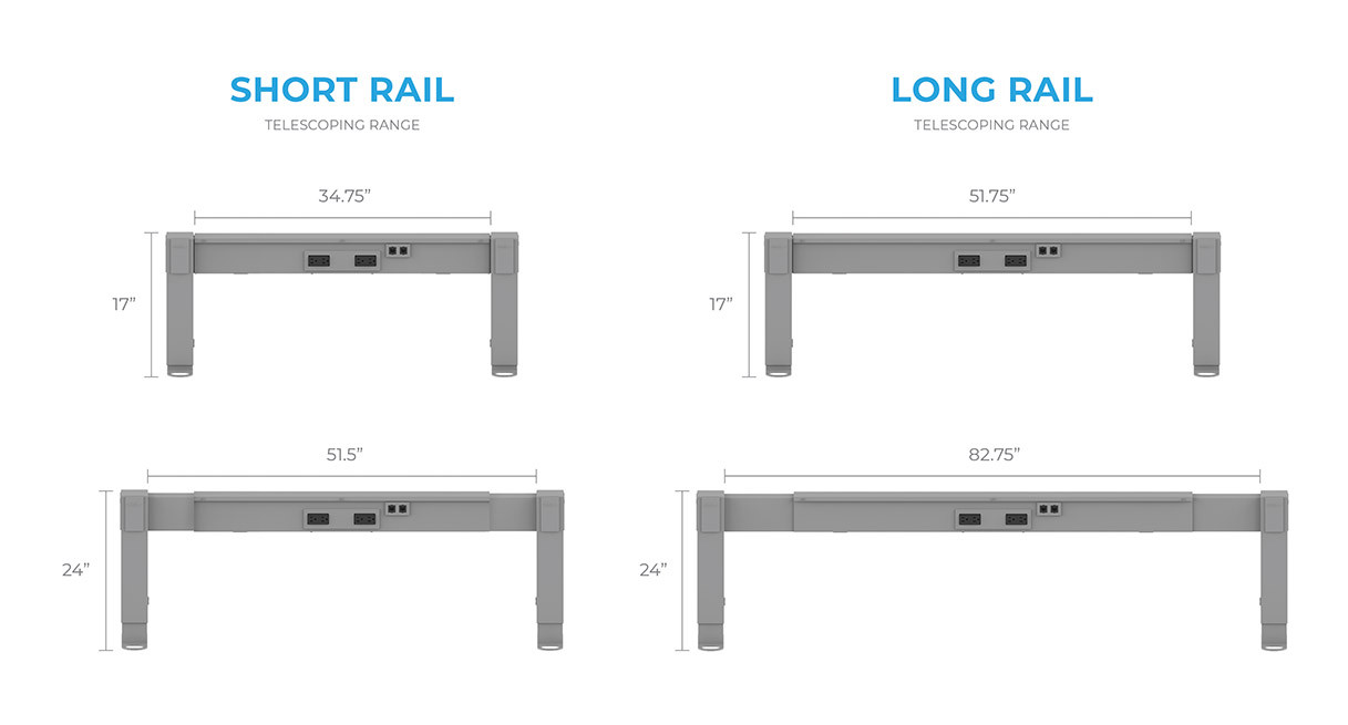 Power & Data Rail Single Sided Row | UPLIFT Desk