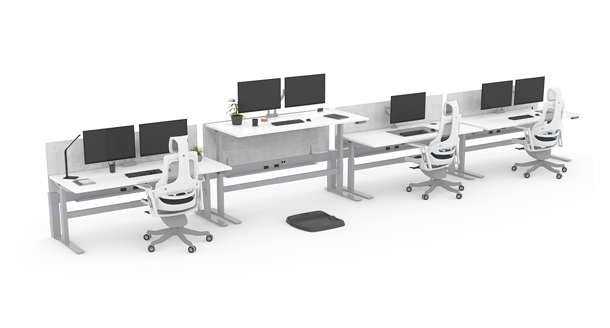 Power and Data Rail: Single Sided Row by UPLIFT Desk