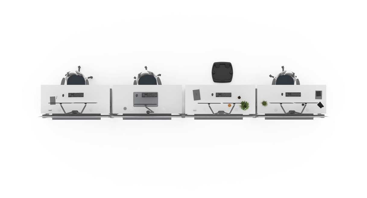 Power and Data Rail: Single Sided Row by UPLIFT Desk