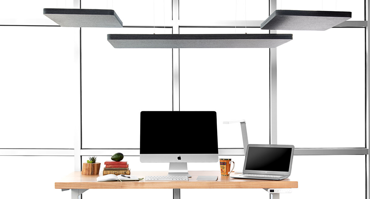 Rectangular Acoustic Ceiling Cloud by UPLIFT Desk