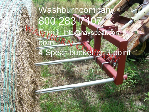 Hay Bale Mover 3 Point Or Front Loader 4 Spear 48 6 Frame
