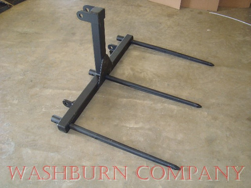 Hay Bale Mover 3 Point 3 Spear, 48" Long Bale Spikes