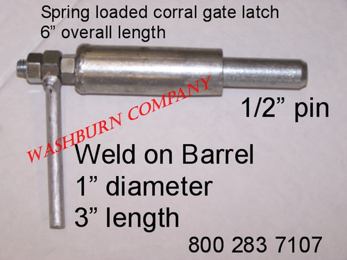 Small Corral Gate Latch Spring Loaded 1/2" Pin