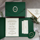 Green Pocketfold Wedding Invitations - Polina Perri UK