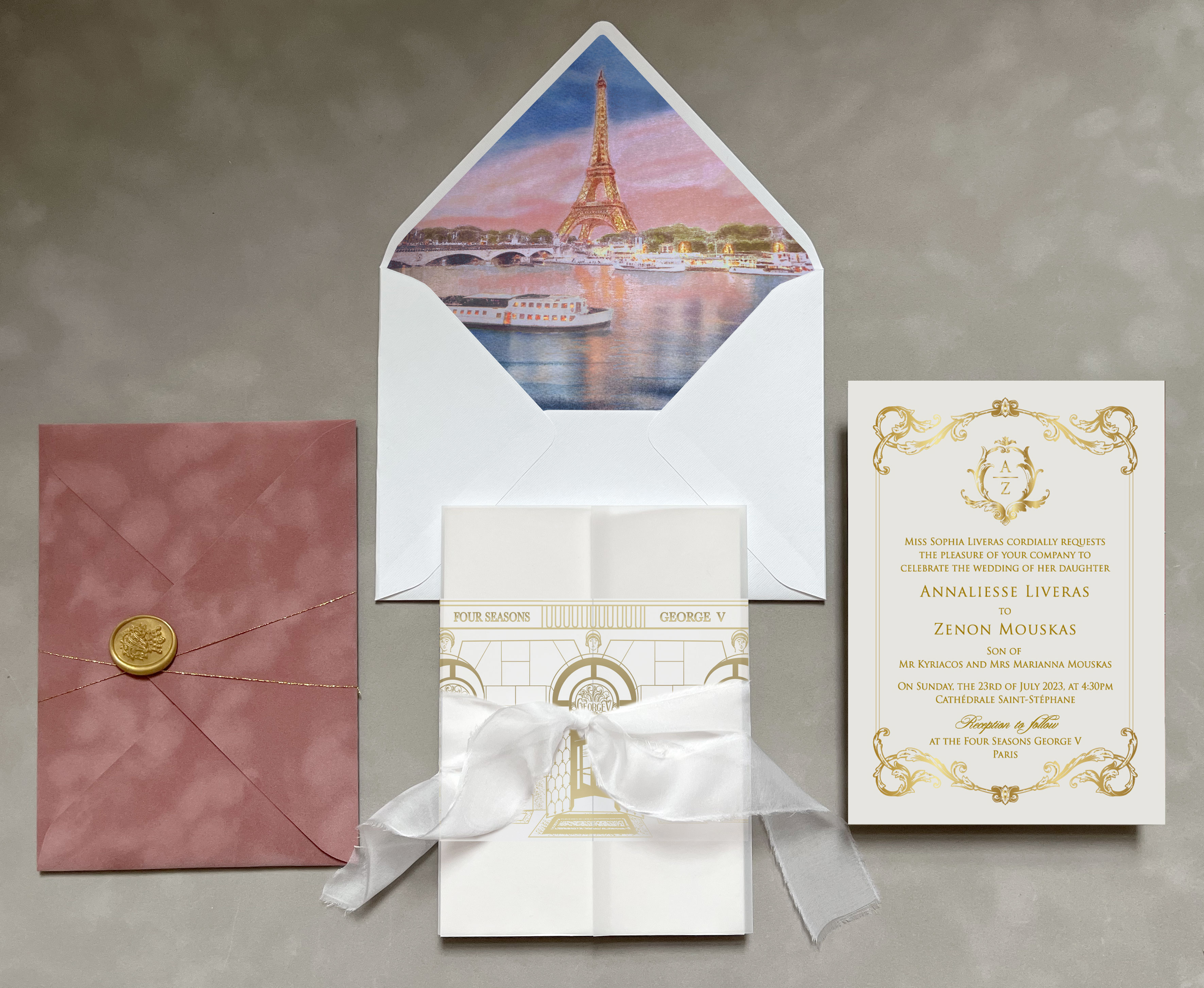 Paris Invitations with Eiffel Tower - Polina Perri