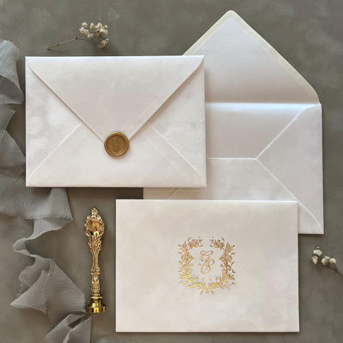 White Velvet Envelopes - Polina Perri UK