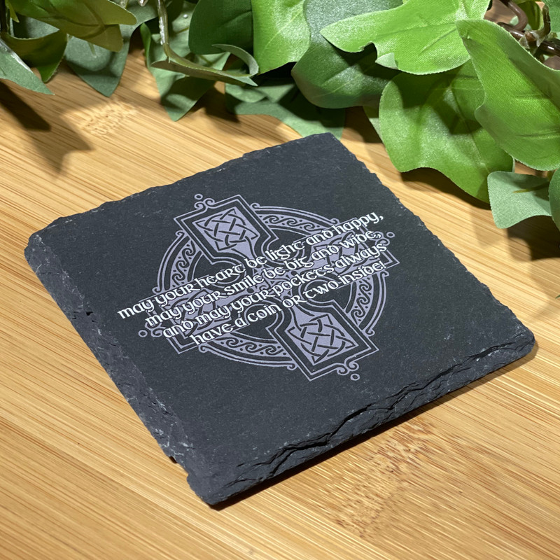 Traditional Irish Slate Coasters - Lifeforce Glass, Inc.