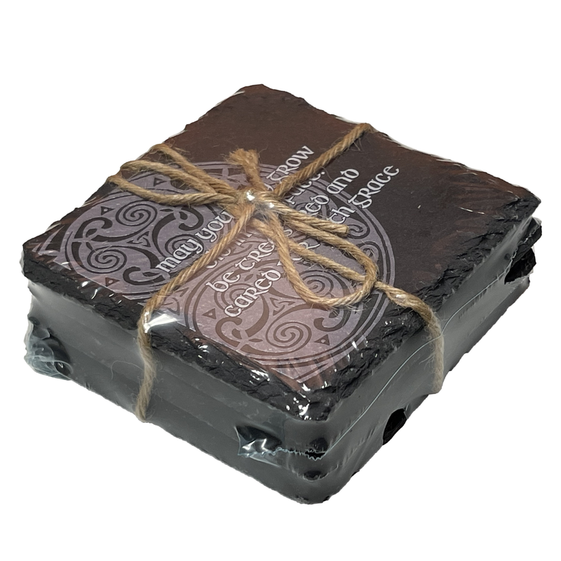 Traditional Irish Slate Coasters - Lifeforce Glass, Inc.