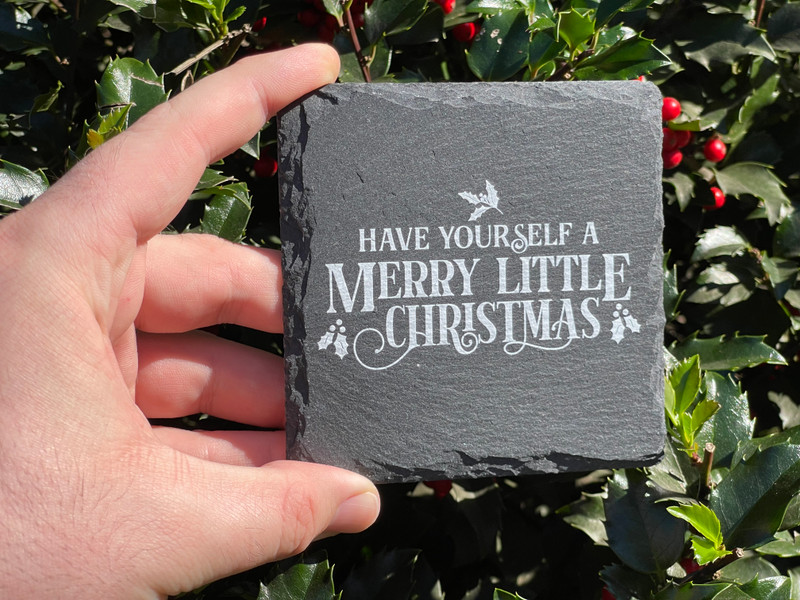 Christmas Slate Coasters - Lifeforce Glass, Inc.