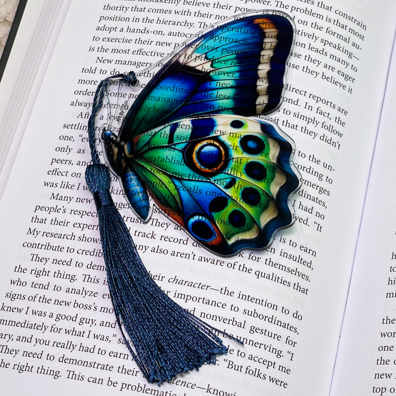 Blue Butterfly, Acrylic Bookmark - Lifeforce Glass, Inc.