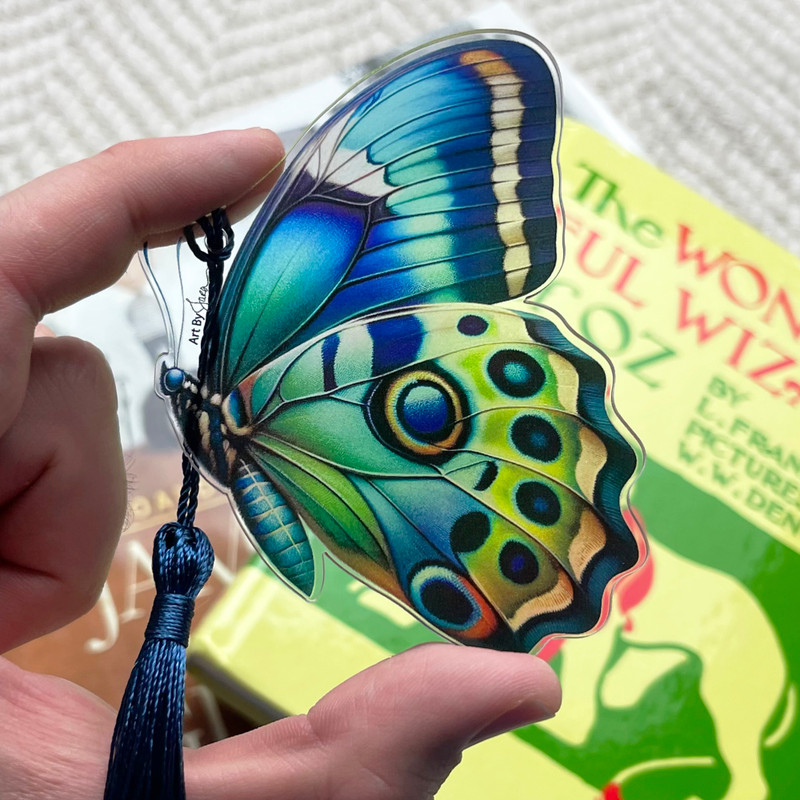 Blue Butterfly, Acrylic Bookmark - Lifeforce Glass, Inc.