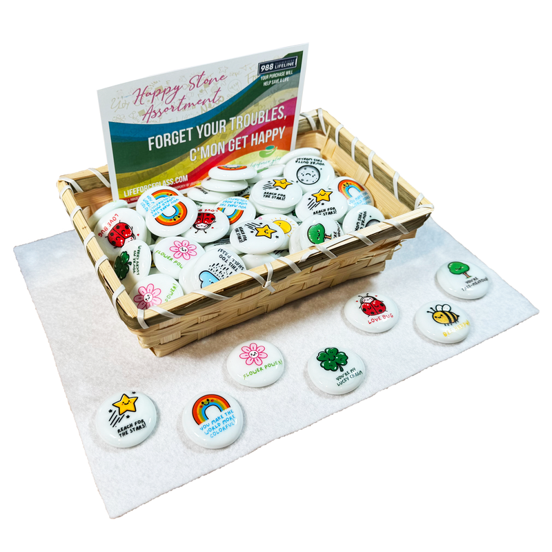 Happy Glass Stone Assortment - Lifeforce Glass, Inc.