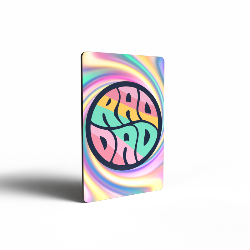 Rad Dad Wooden Postcard – Cool & Retro Father’s Day Card