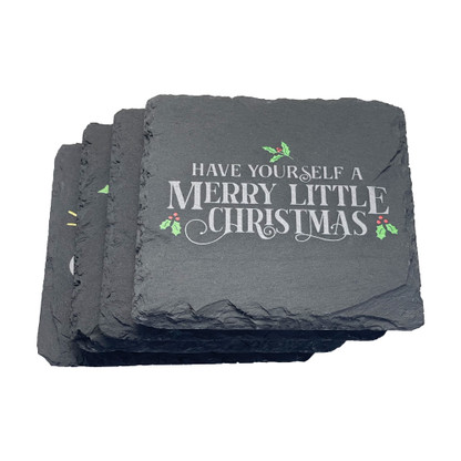 Christmas Slate Coasters - Colored Print - Lifeforce Glass, Inc.