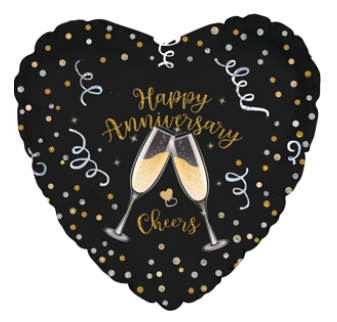 17” Happy Anniversary Cheers - Helium Xpress Balloon Wholesale