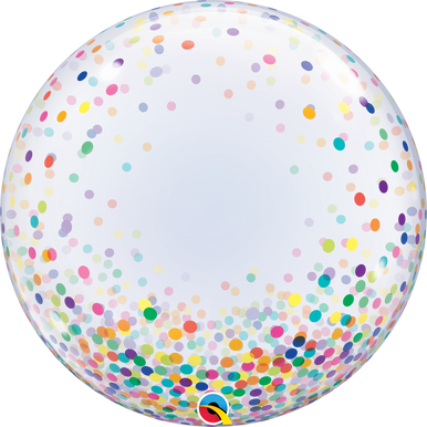 24" Deco Bubble Balloon Colorful Confetti Dots - Helium Xpress Balloon ...