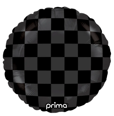18" Round Black Matte with Shiny Checkers