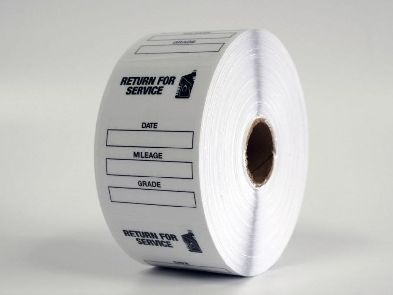 Generic Red Car Next Service Due Label - OILabel.com