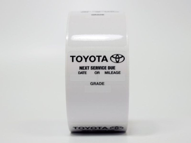 Toyota Oil Change Sticker - OILabel.com - Static Cling