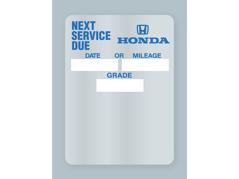 Honda Next Service Due Oil Change Sticker - OILabel.com