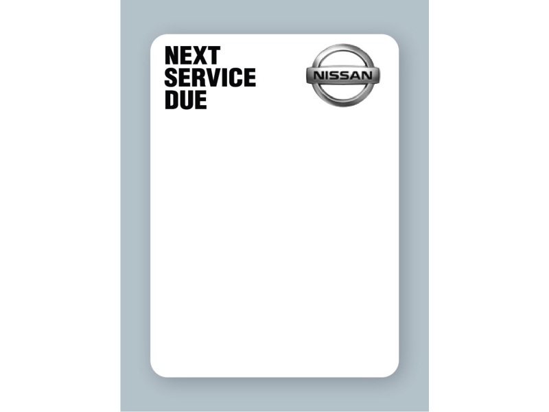 Nissan Oil Change Stickers | White Low-tac | OILabel.com